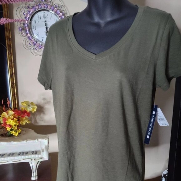 Architect | Tops | Architect Women Short Sleeve Slub Vneck Tee Shirt ...